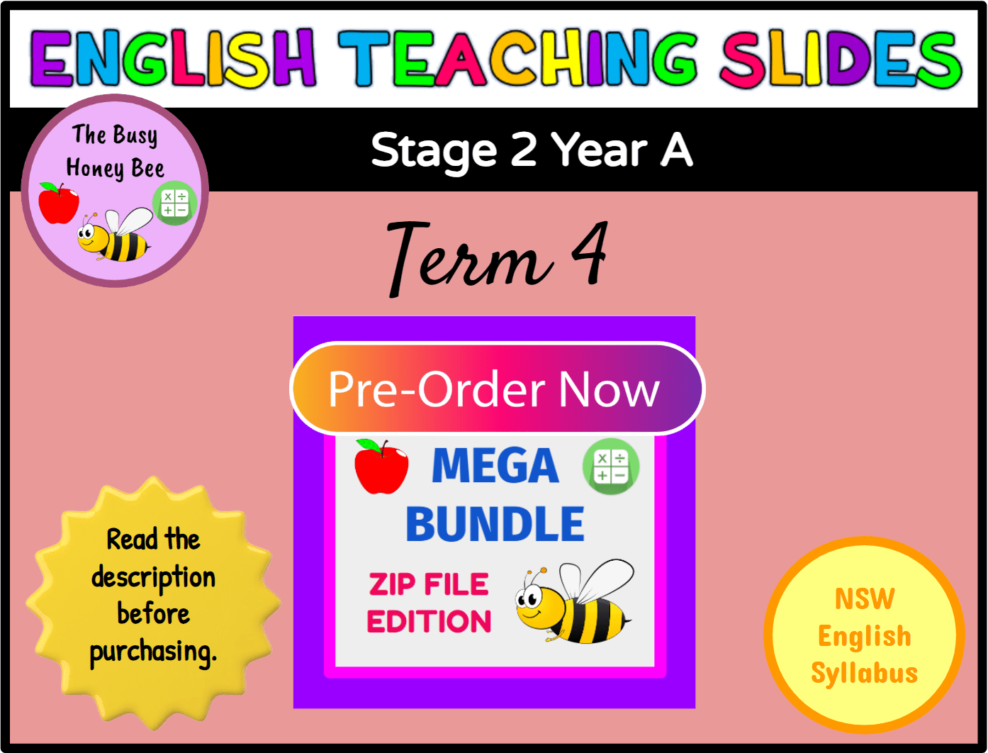 PRE-ORDER Stage 2 Year A Term 4 English Teaching Slides Mega Bundle ...