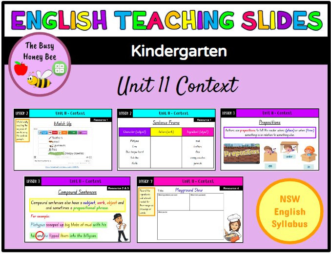 Early Stage 1 Unit 11 Context English Teaching Slides – The Busy Honey Bee