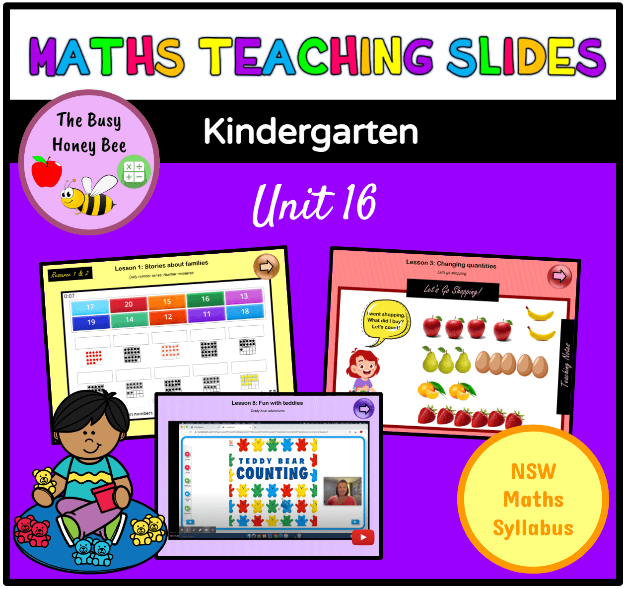 Early Stage 1 Unit 16 Maths Teaching Slides – The Busy Honey Bee