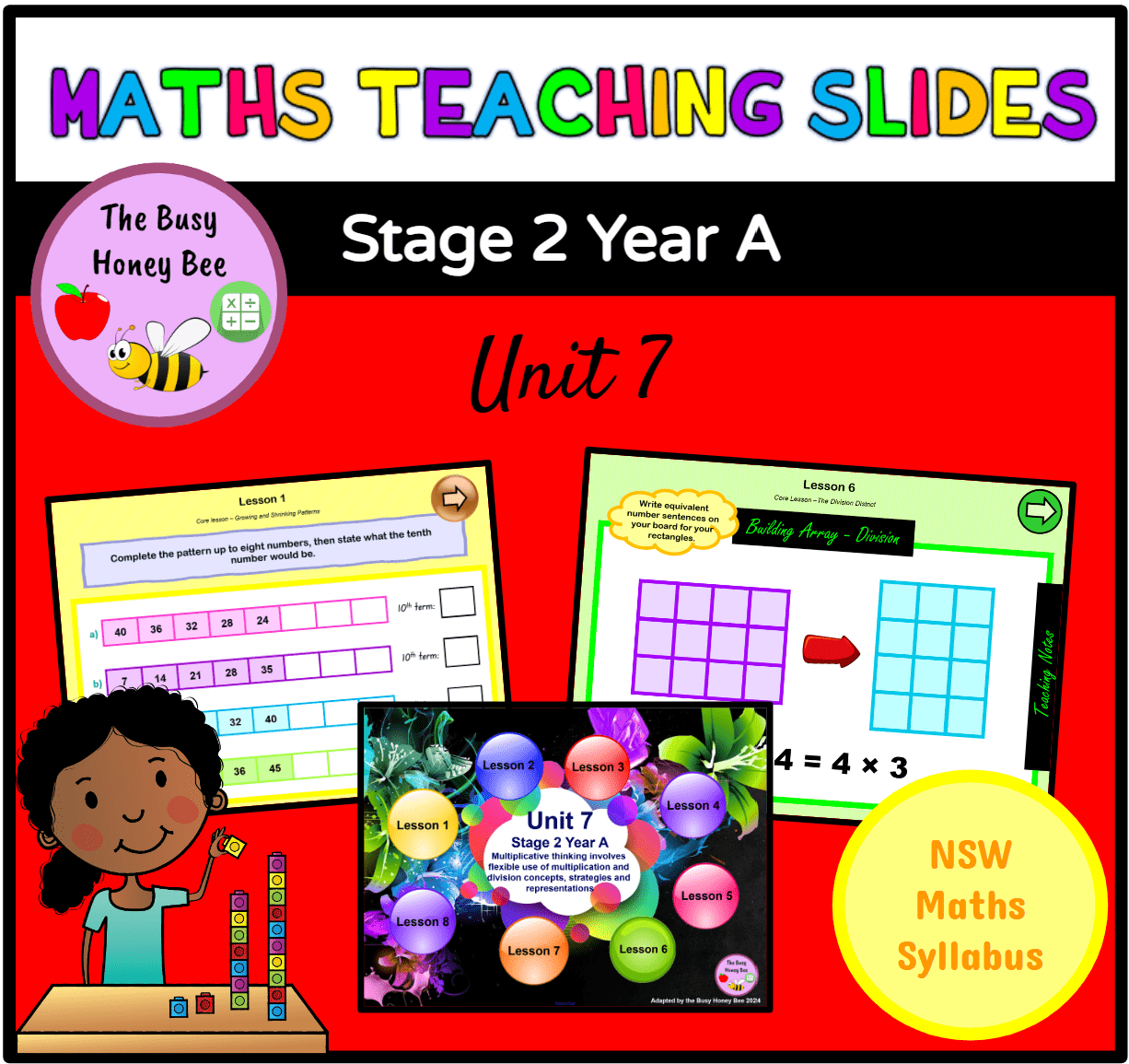 Stage 2 Year A Unit 7 Maths Teaching Slides – The Busy Honey Bee