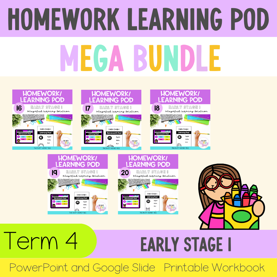 Early Stage 1 Homework/Learning Pods Term 4 Mega Bundle – The Busy ...
