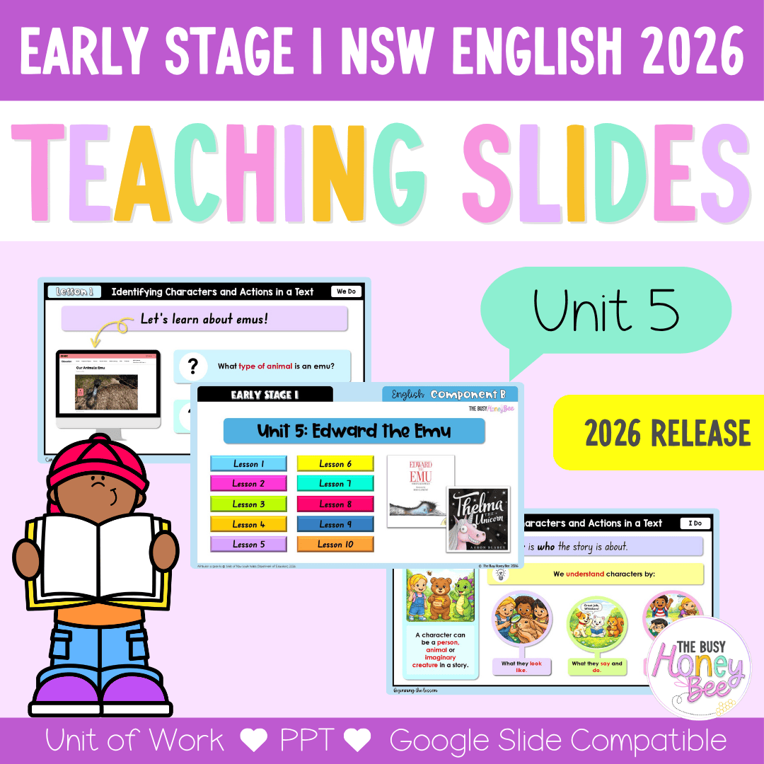 Early Stage 1 NSW English Teaching Slides UNIT 5 Edward the Emu 2026 ...