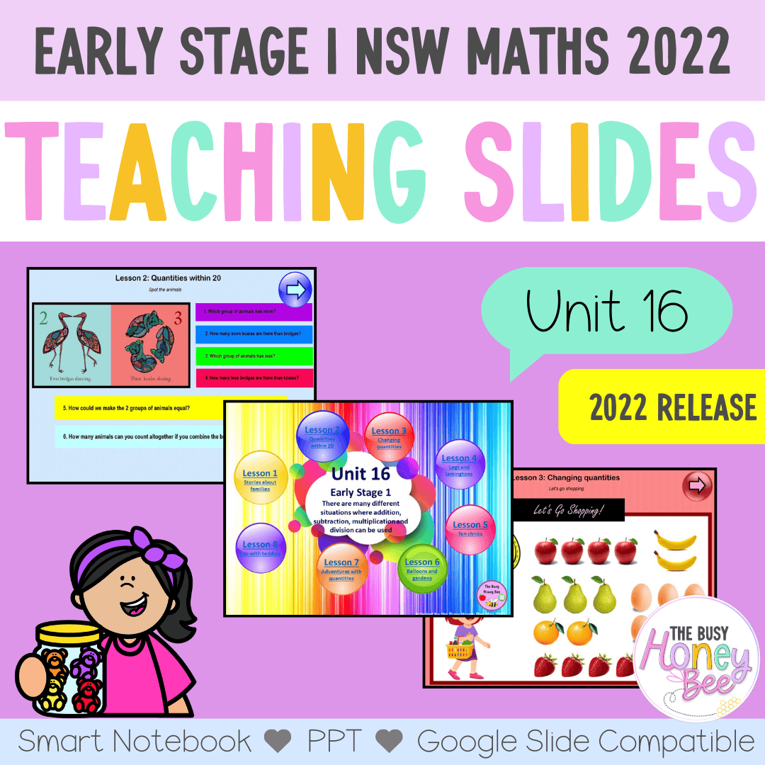 Early Stage 1 Unit 16 NSW Maths Teaching Slides 2022 – The Busy Honey Bee