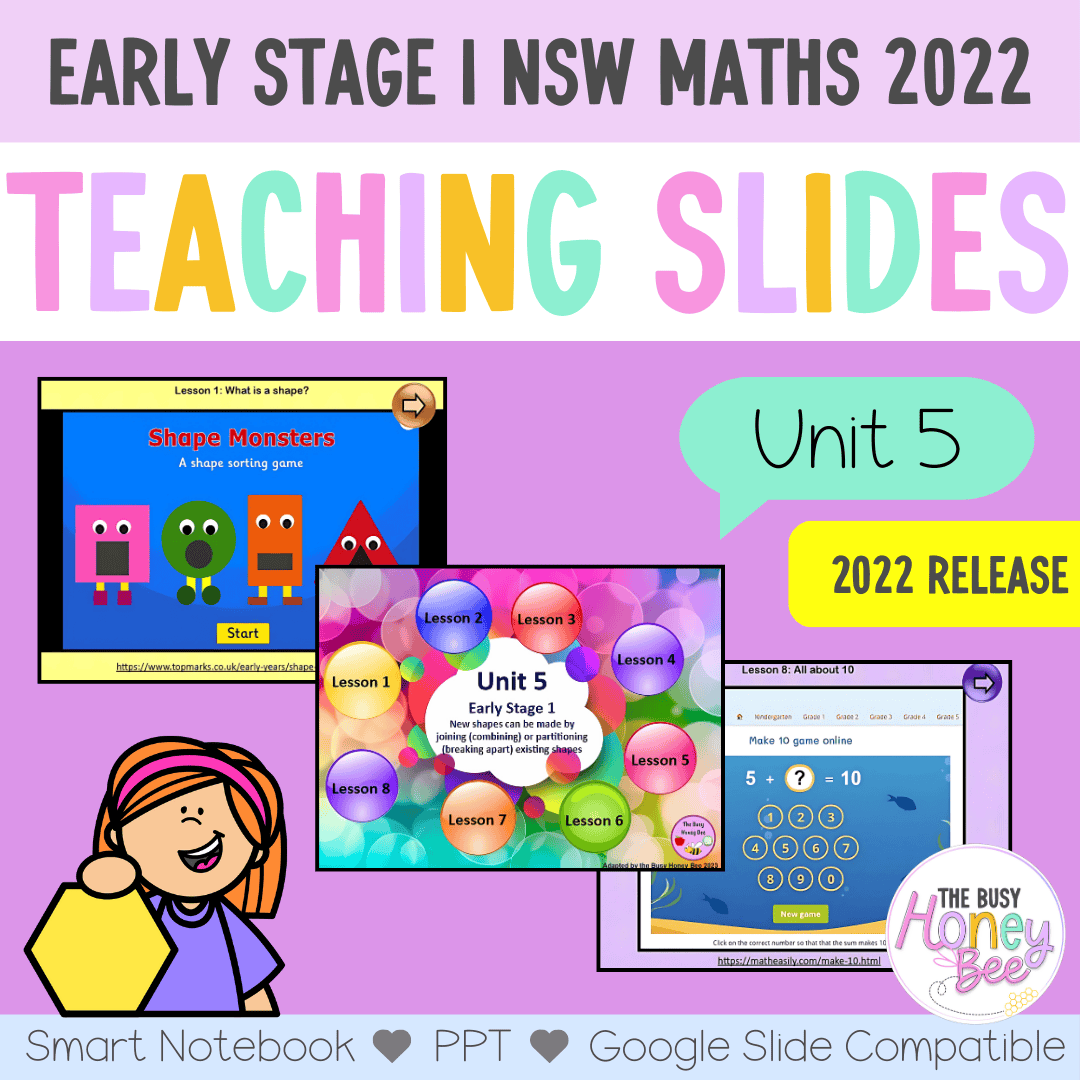 Early Stage 1 Unit 5 NSW Maths Teaching Slides 2022 – The Busy Honey Bee