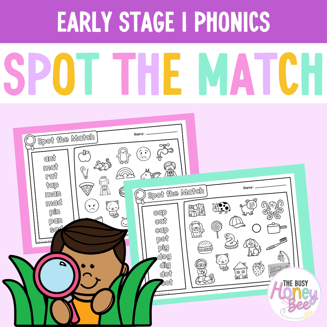 Spot the Match: Early Stage 1 Phonics – The Busy Honey Bee