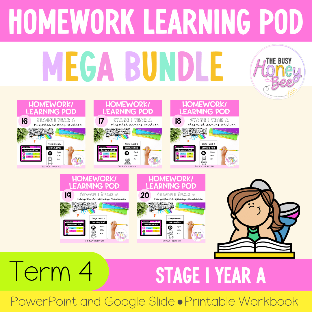 Stage 1 Year A Homework/Learning Pods Term 4 Mega Bundle – The Busy ...