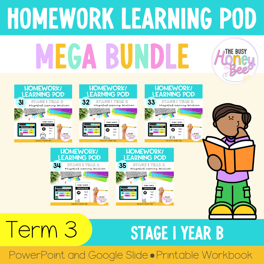 Stage 1 Year B Homework/Learning Pods Term 3 Mega Bundle – The Busy ...