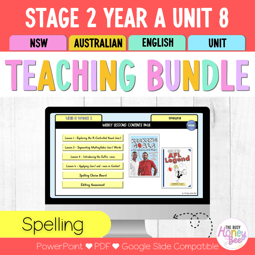 Stage 2 Year A Spelling Teaching Bundle Unit 8 - Component A – The Busy ...