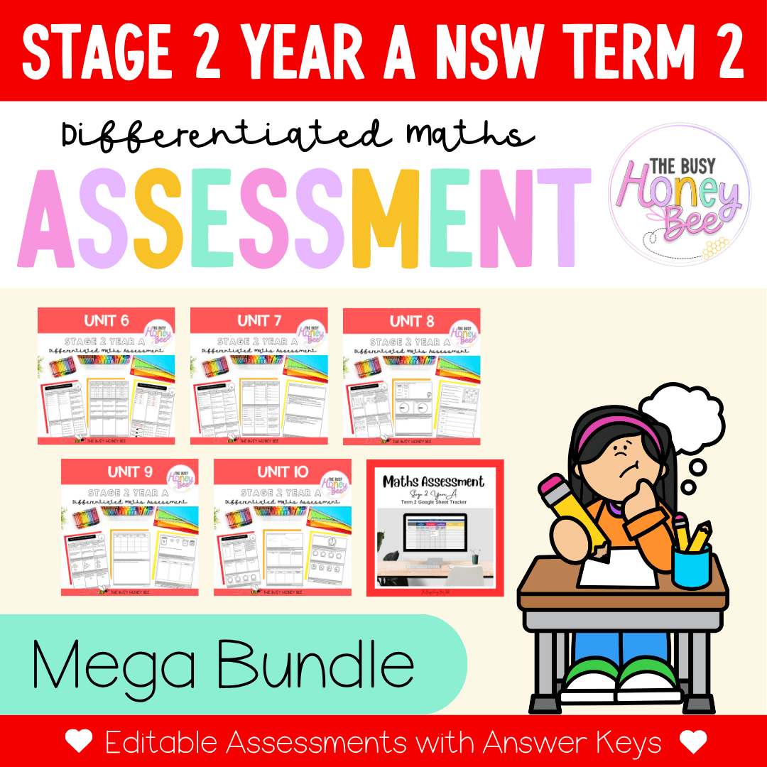 Stage 2 Year A Term 2 Differentiated Maths Assessment Bundle – The Busy ...