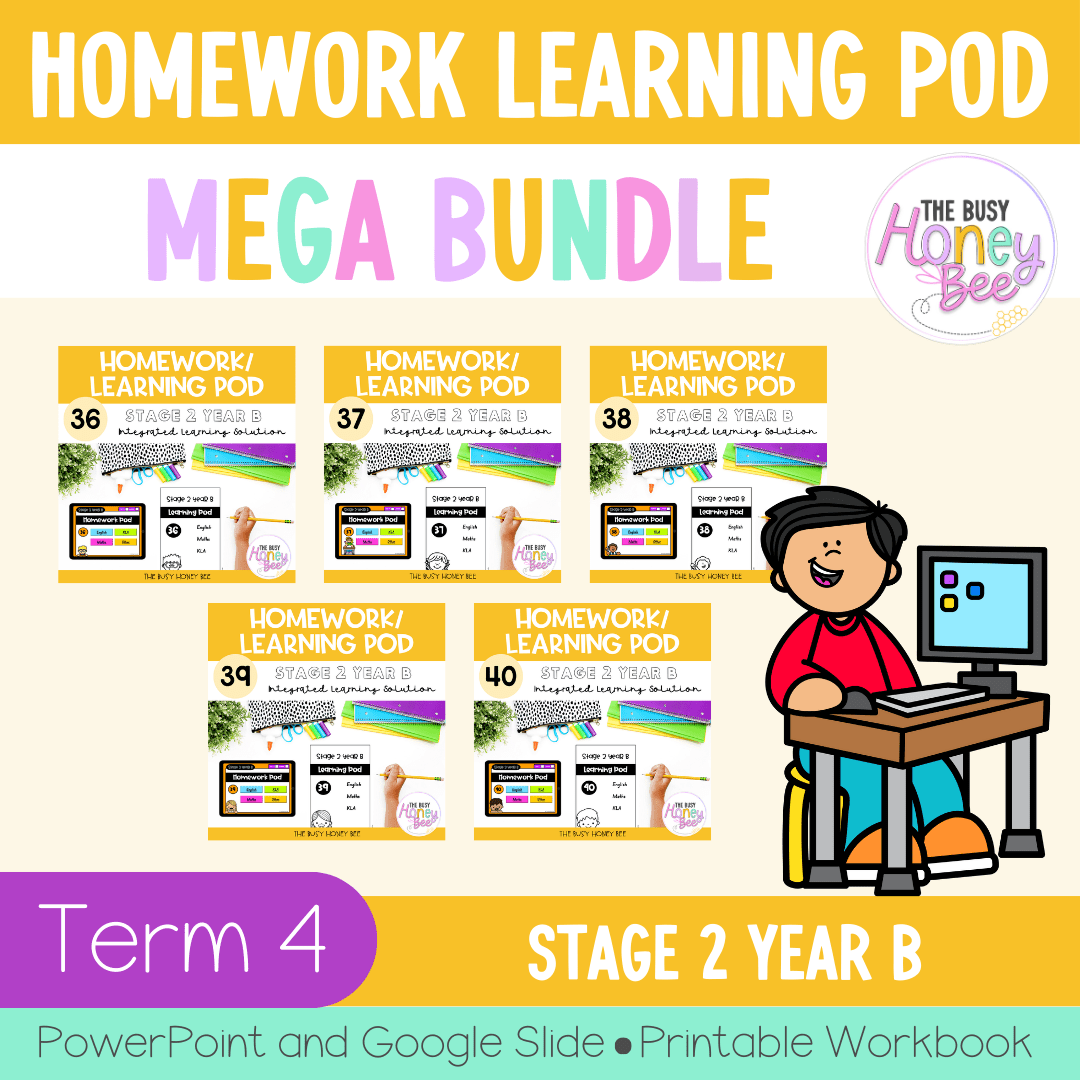 Stage 2 Year B Homework/Learning Pods Term 4 Mega Bundle – The Busy ...