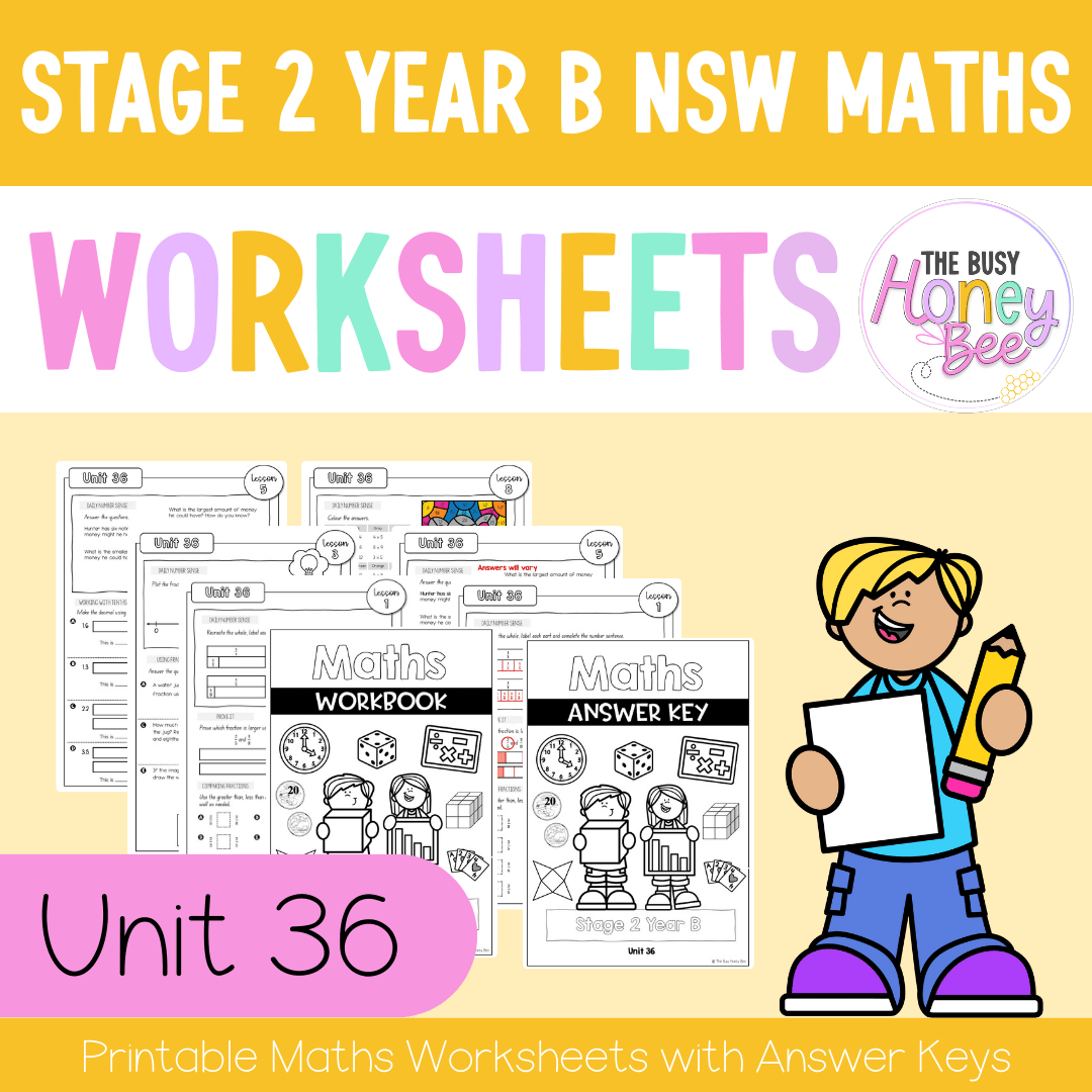 Stage 2 Year B NSW Maths Worksheets Unit 36 – The Busy Honey Bee