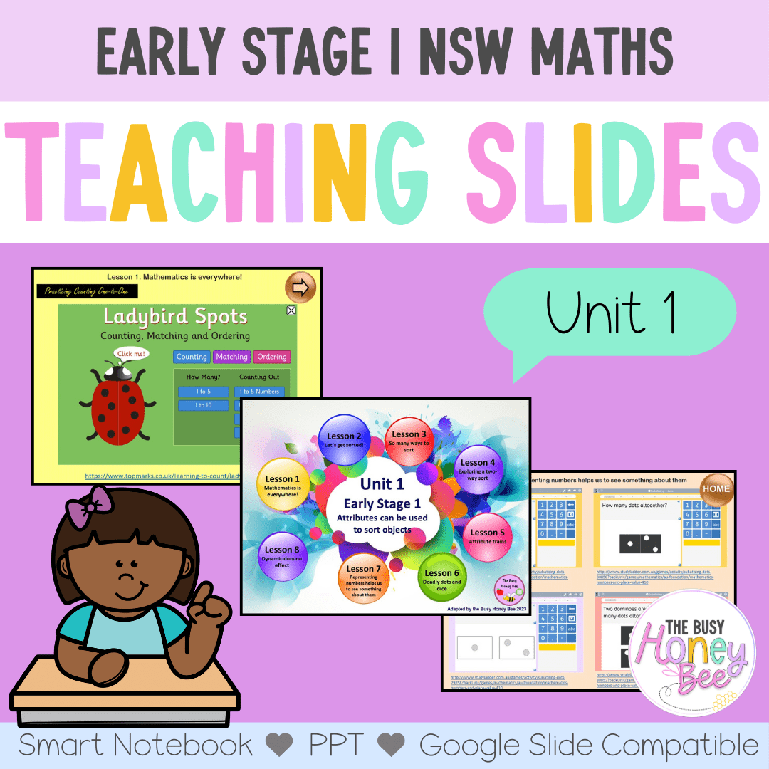 Early Stage 1 Unit 1 Maths Teaching Slides – The Busy Honey Bee