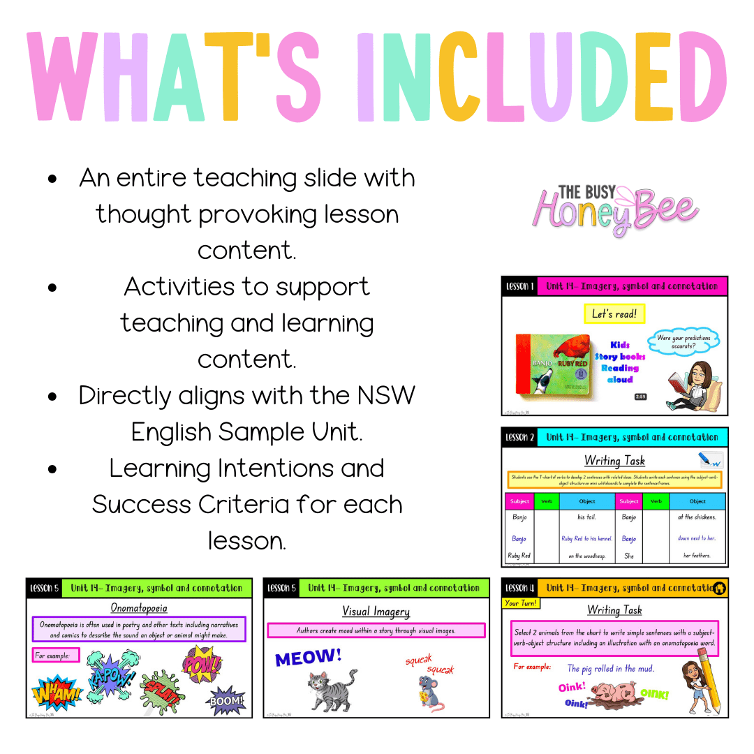 Early Stage 1 Unit 14 Imagery, symbol and connotation English Teaching ...