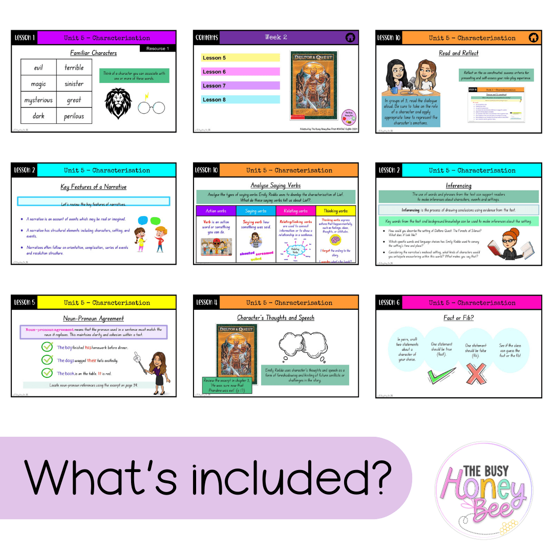 Multi Age 3-6 Year A Unit 5 Characterisation English Teaching Slides ...