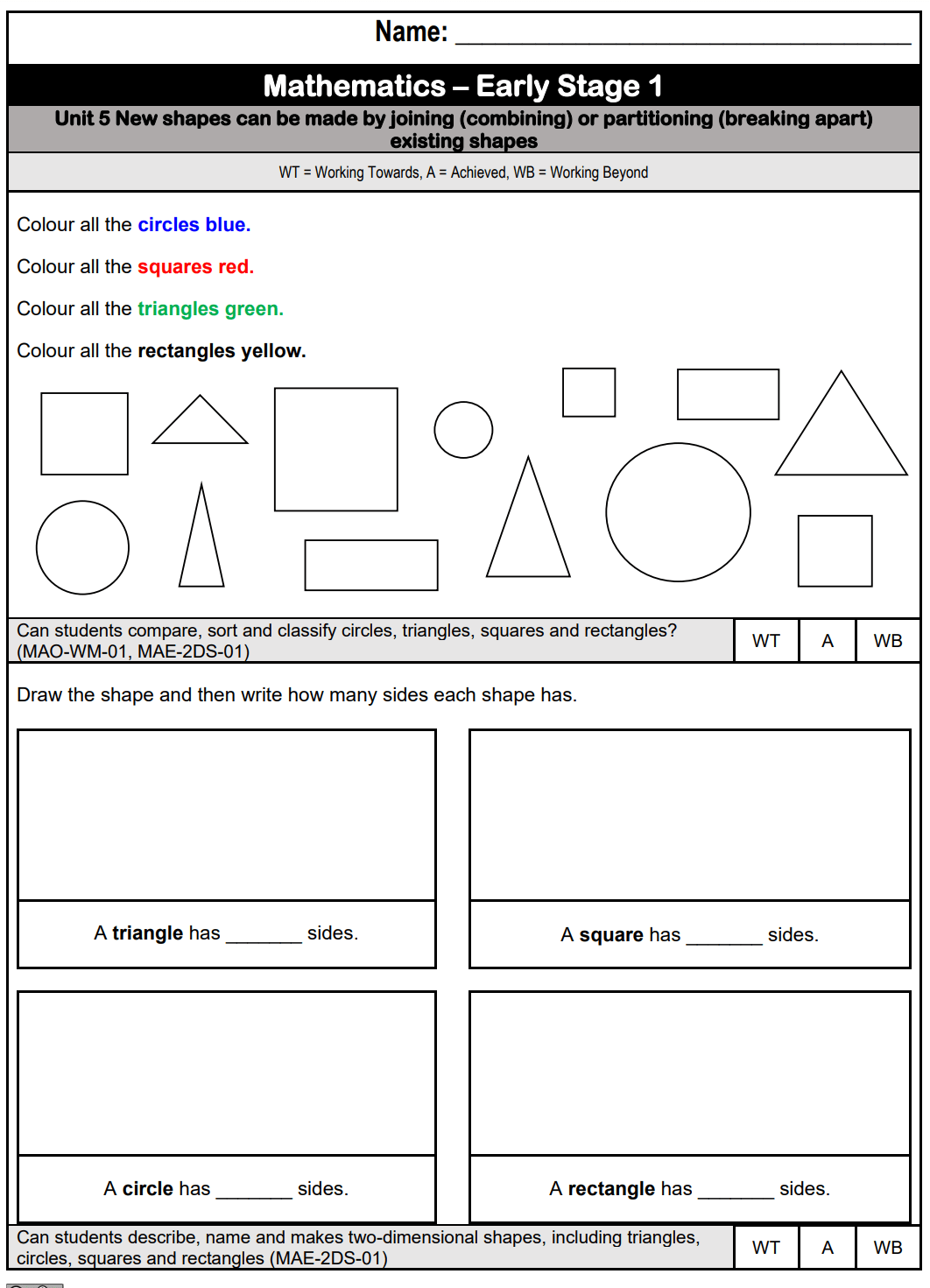 Kindergarten Editable Maths Assessment Task 5 – The Busy Honey Bee