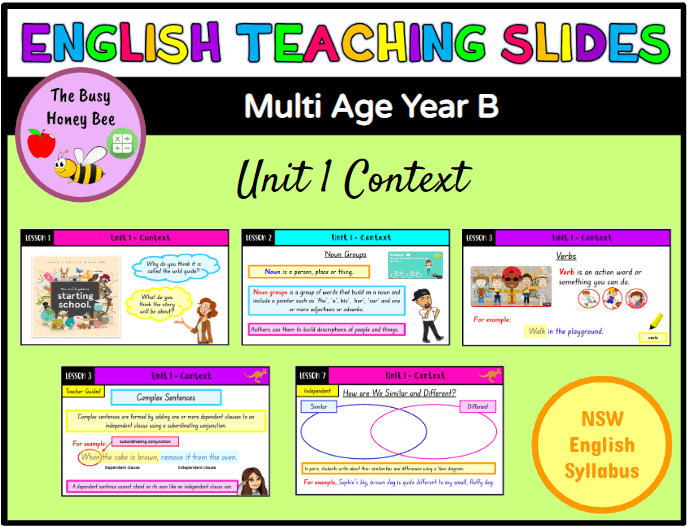 Multi Age Year B Unit 1 Context English Teaching Slides – The Busy ...