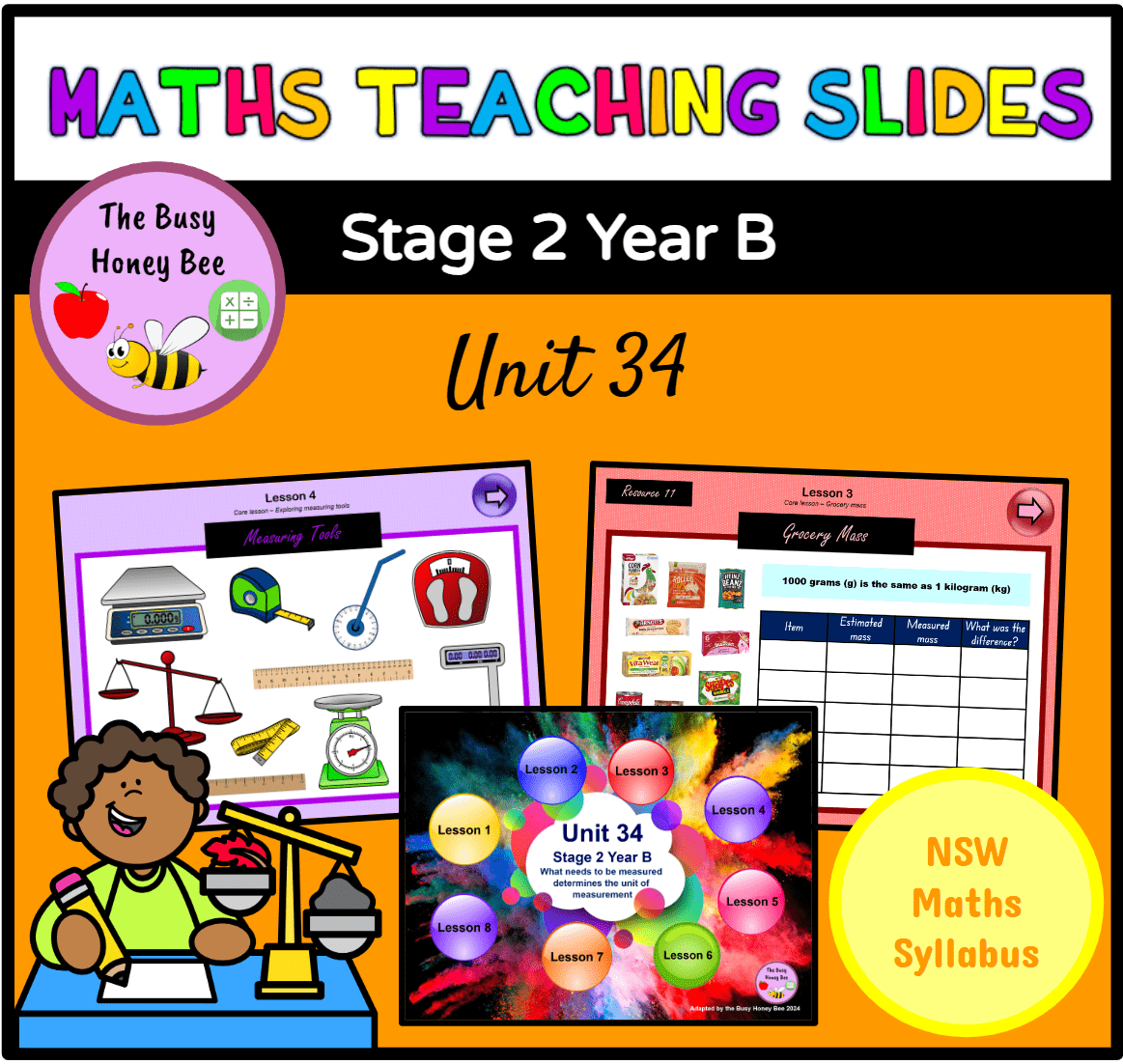 Stage 2 Year B Unit 34 Maths Teaching Slides – The Busy Honey Bee