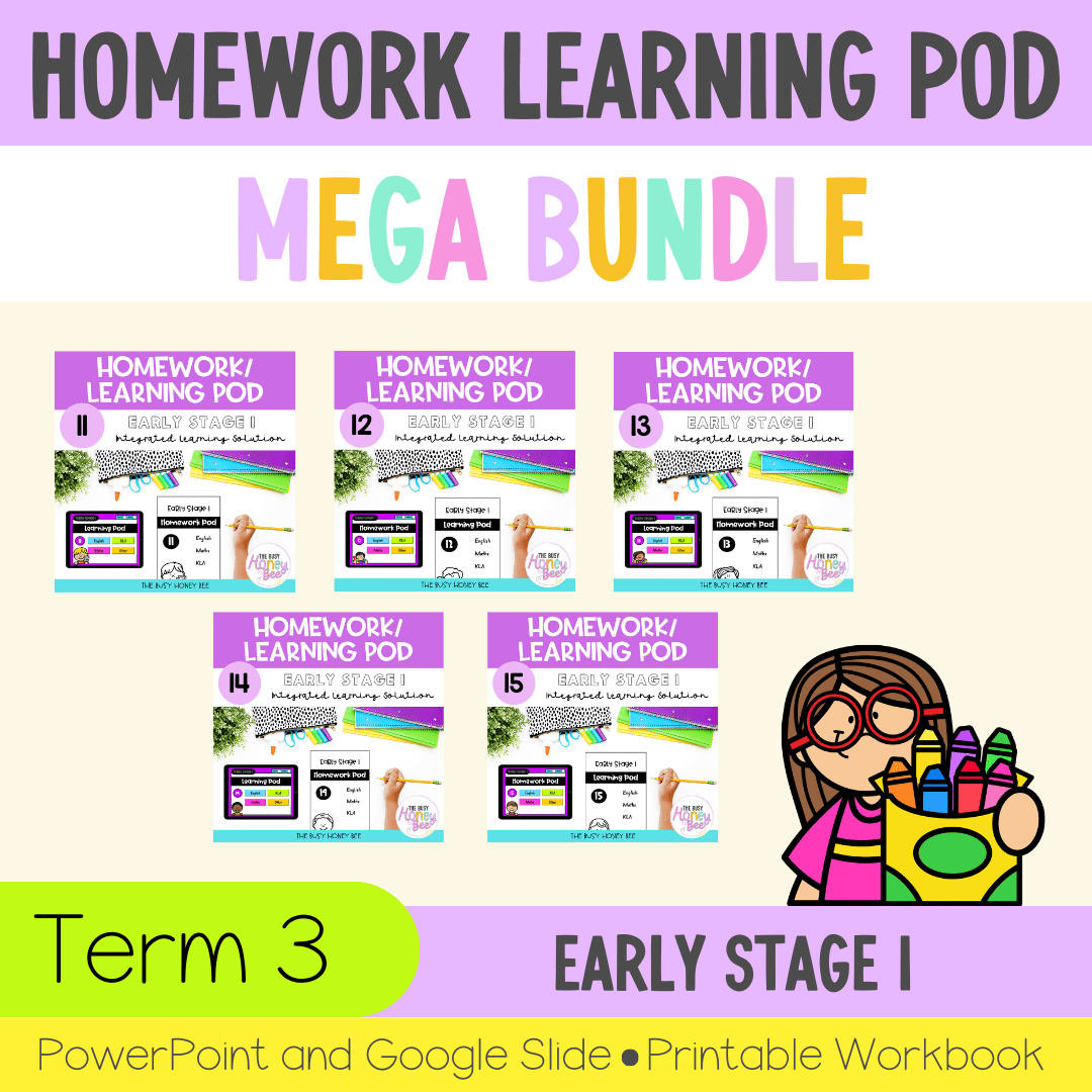 Early Stage 1 Homework/Learning Pods Term 3 Mega Bundle – The Busy ...