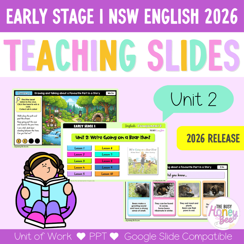 Early Stage 1 NSW English Teaching Slides UNIT 2 We're Going on a Bear ...