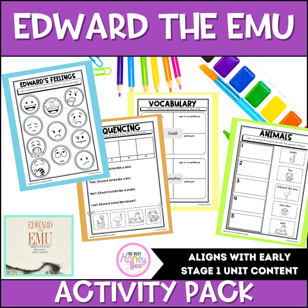 Edward the Emu Activity Pack – The Busy Honey Bee