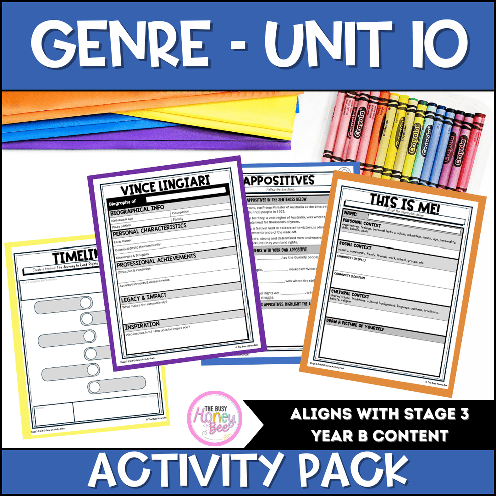 NSW Stage 3 Year B English Sample Unit of Work 10 Genre Activity Pack ...