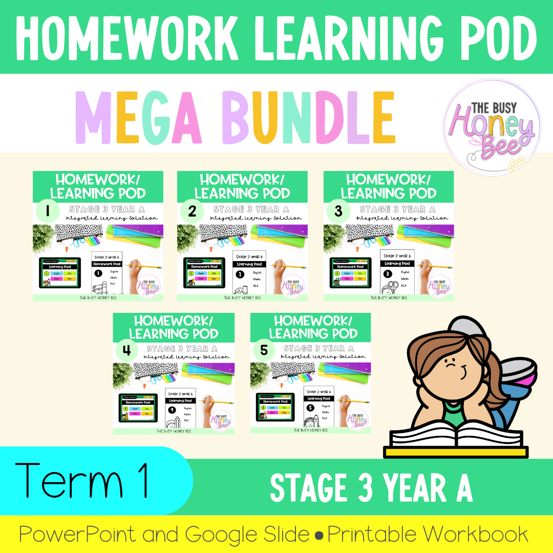 Stage 3 Year A Homework/Learning Pods Term 1 Mega Bundle – The Busy ...